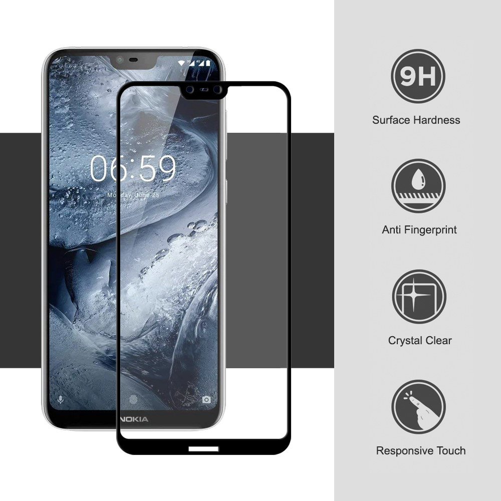 Full Tempered Glass Screen Protector For Nokia 6 1 Plus Black